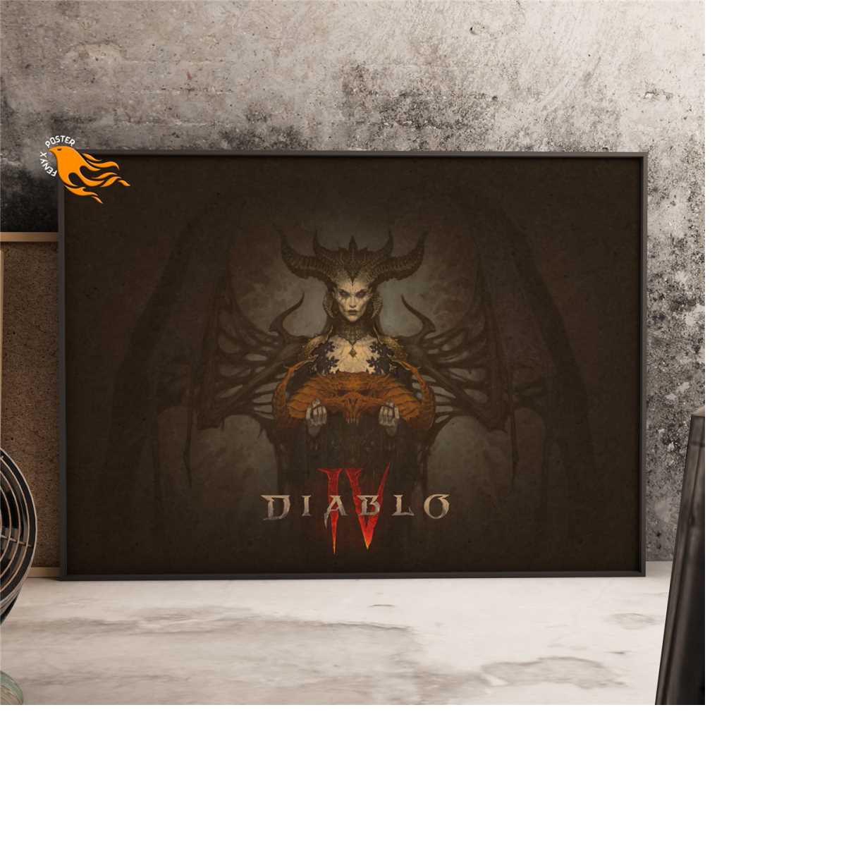 Diablo 4 Retro Poster, Kraft Paper Print, Game | Inspire Uplift