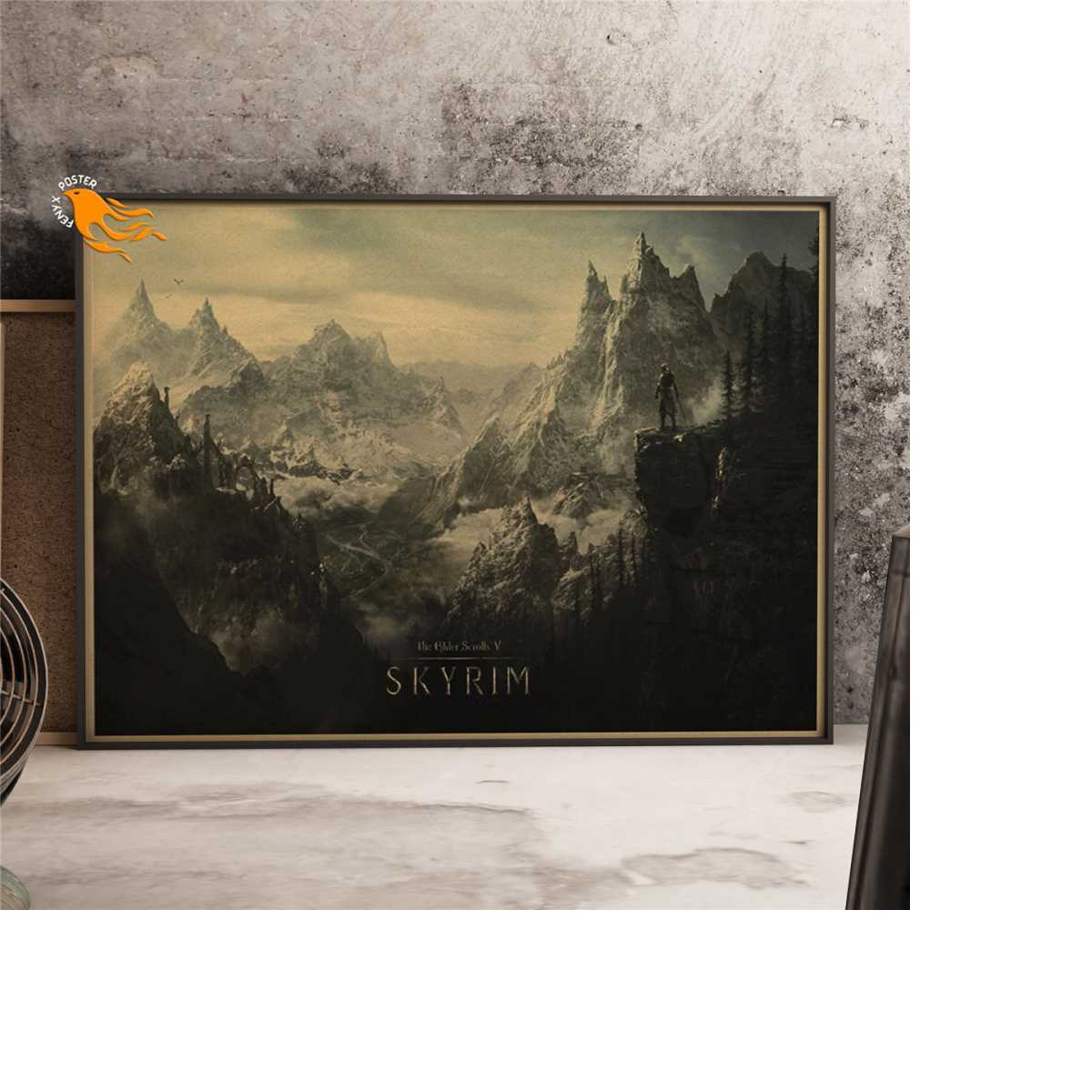 The Elder Scrolls V: Skyrim Retro Poster, Kraft | Inspire Uplift