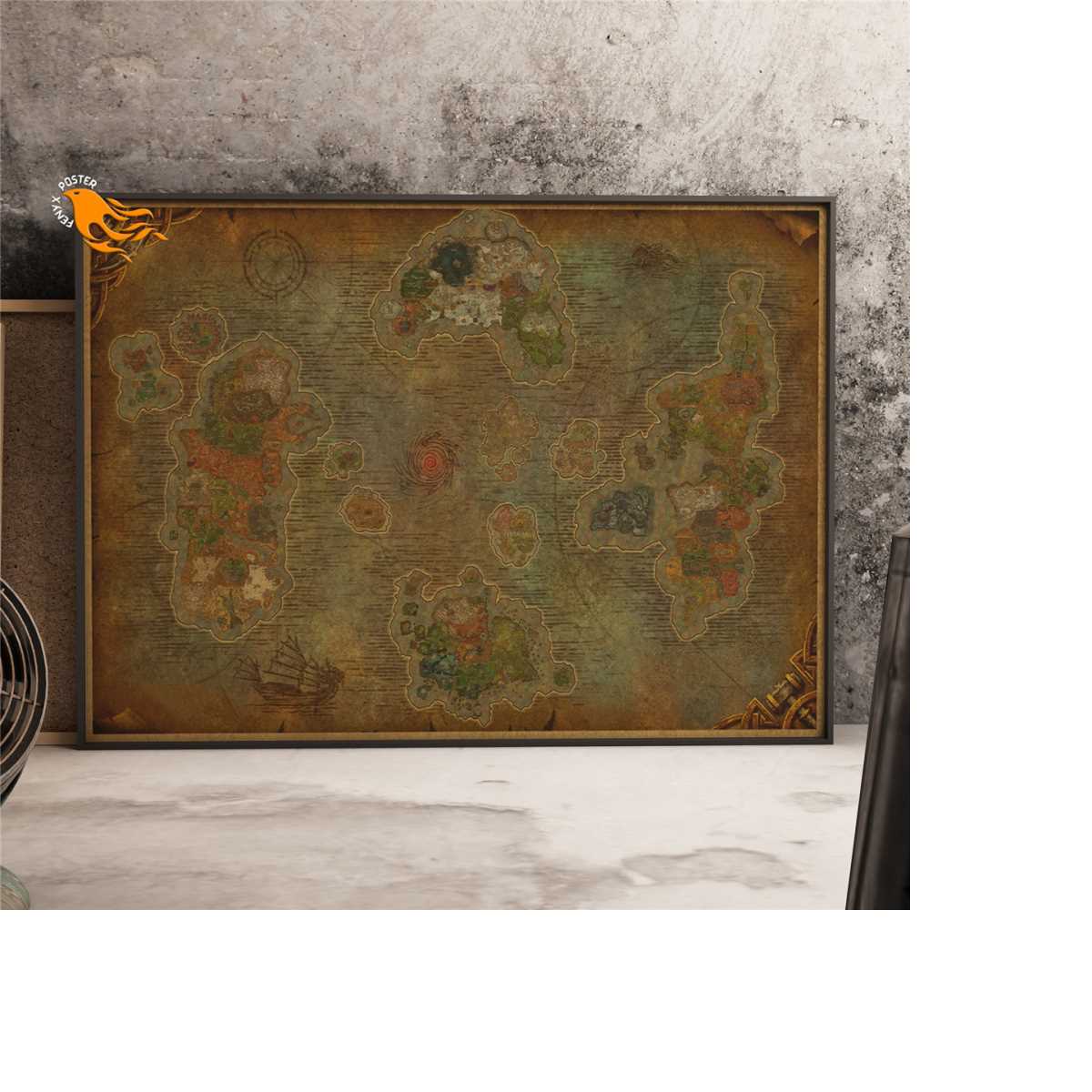 World of Warcraft Map Retro Poster, Kraft Paper | Inspire Uplift