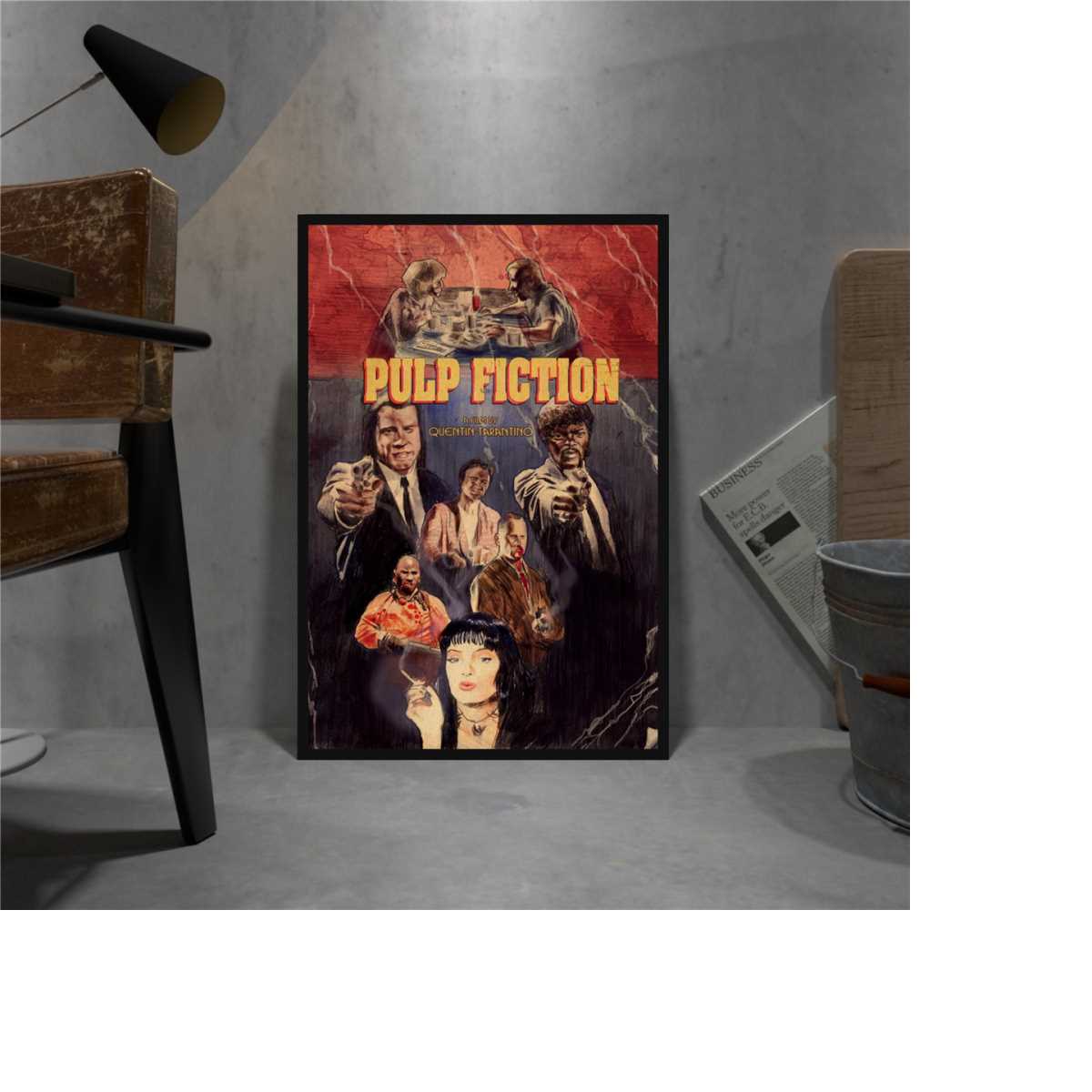 Pulp Fiction Retro Poster, Kraft Paper Print, Movie - Inspire Uplift