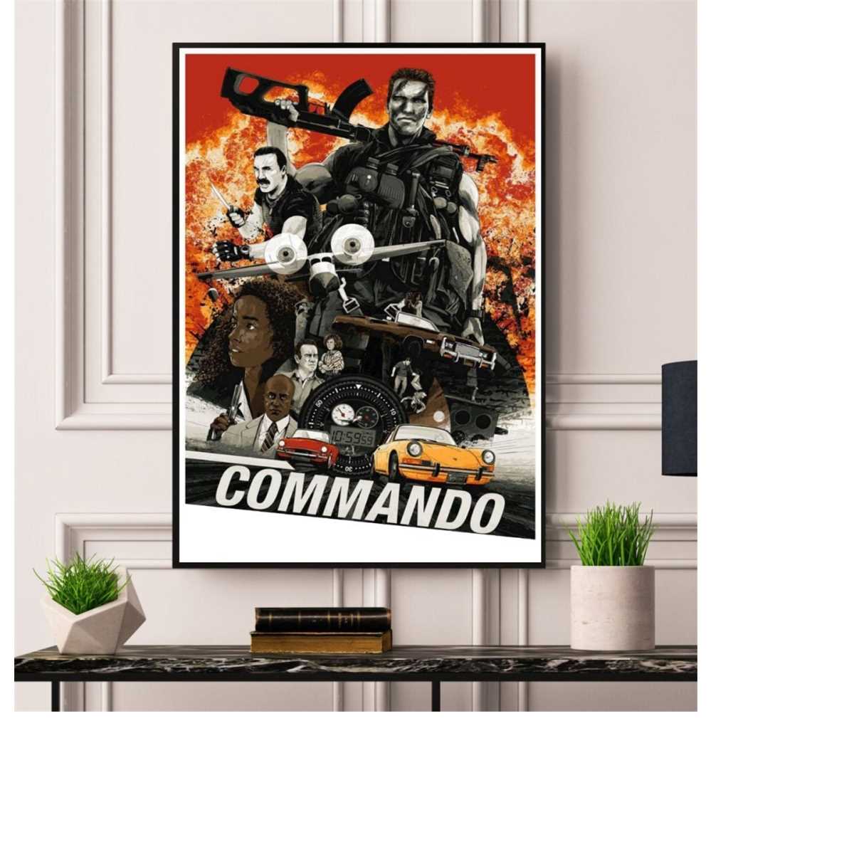 Commando Arnold Schwarzenegger Movie Poster Framed/Unframed | Inspire ...