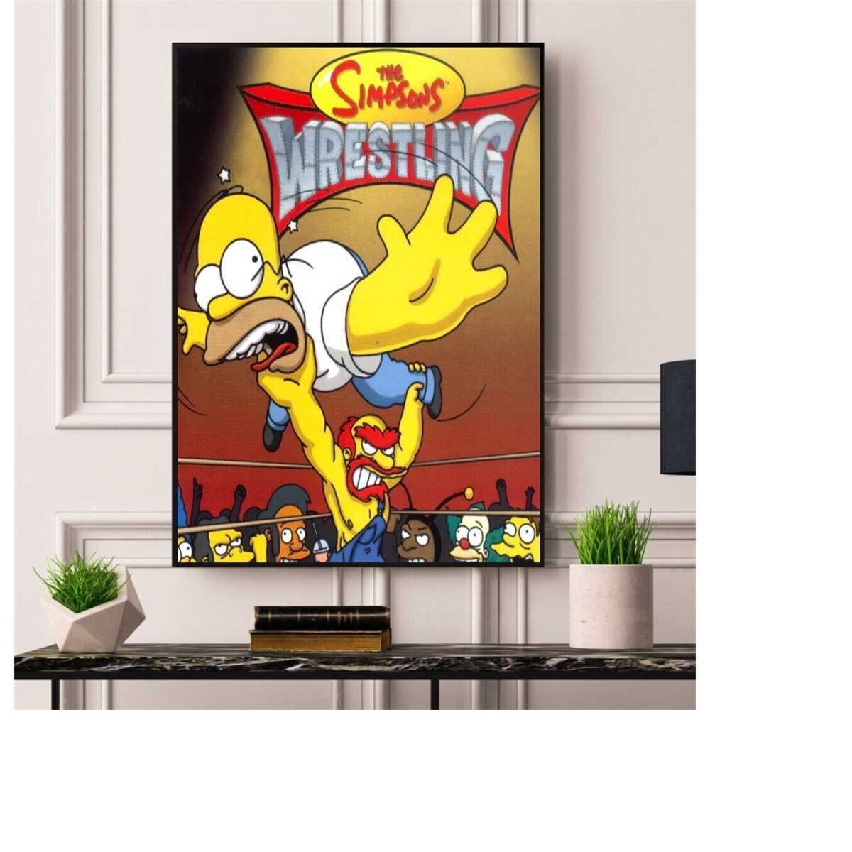 Simpsons Wrestling Framed/Unframed A5 A4 A3 A2 A1 | Inspire Uplift