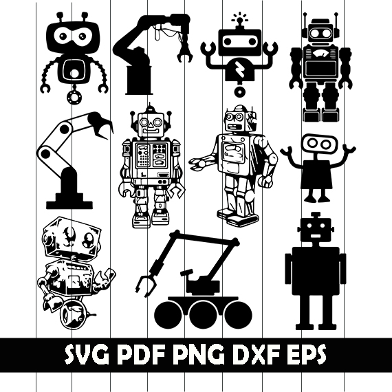 Robot SVG Bundle, Robot Svg, Robot Clipart, Robot Vector, Ro | Inspire ...