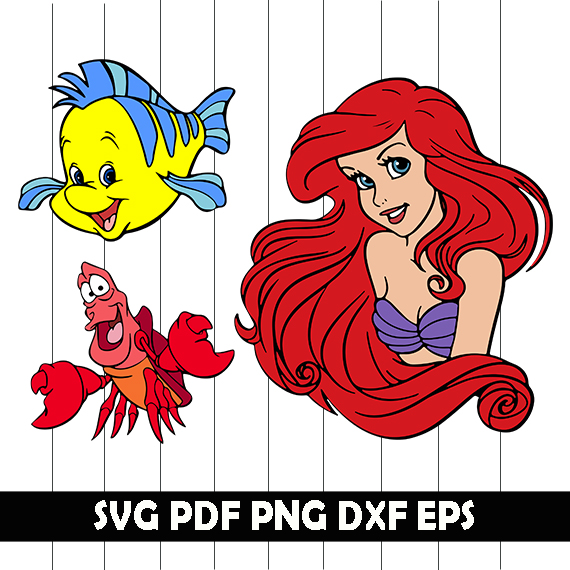 Ariel SVG Bundle Layered, Ariel Mermaid Svg, Ariel Mermaid C - Inspire ...