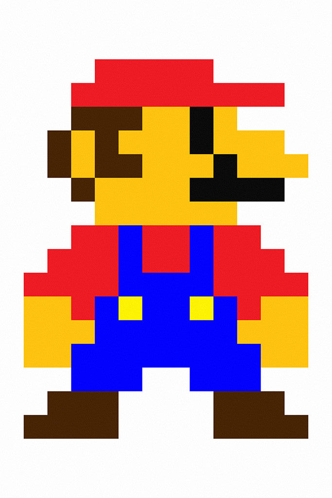 Mario 8 Bit Pixel Old Classic Retro Game Poster 1 | Inspire Uplift