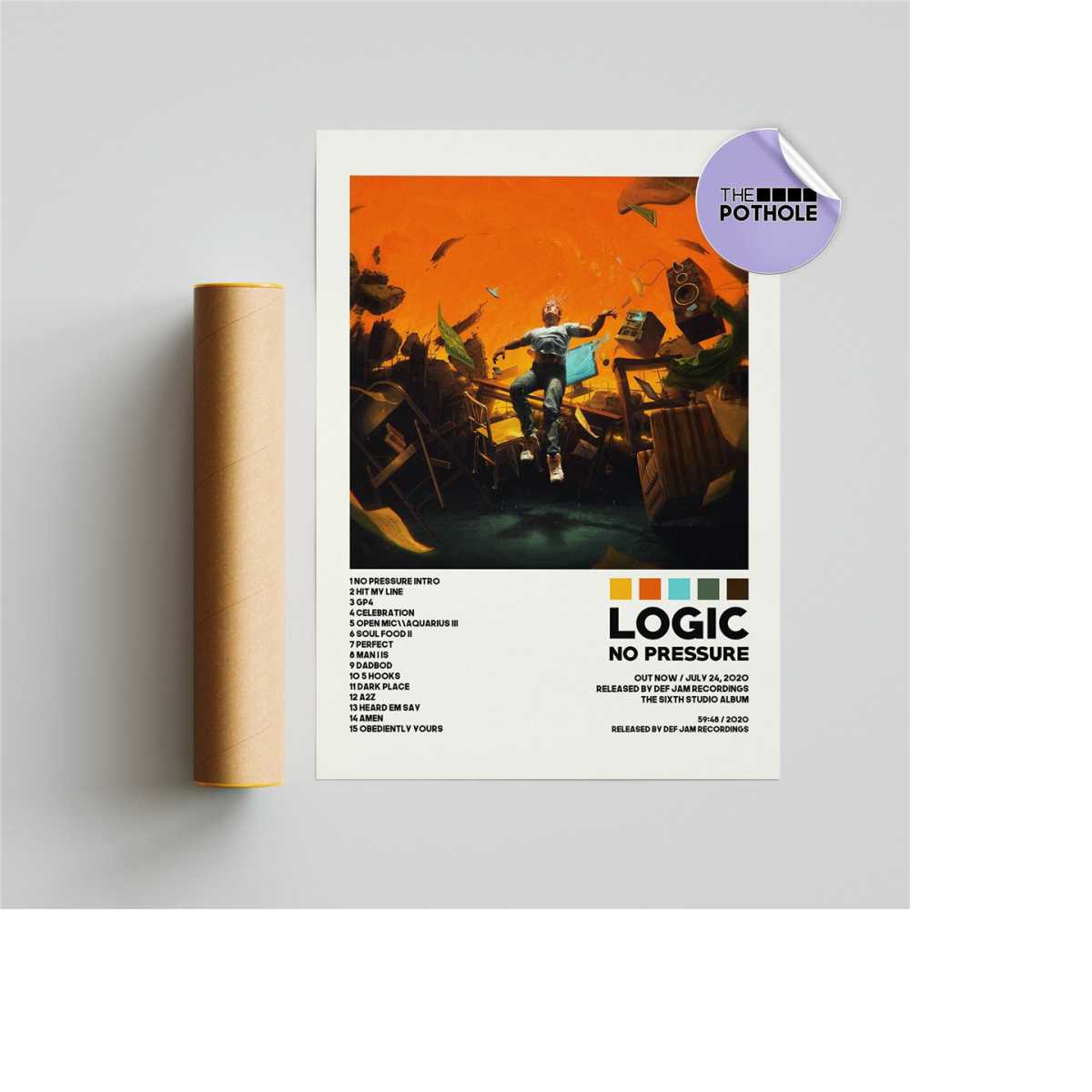 Logic Posters / No Pressure Poster, Tracklist Poster, - Inspire Uplift