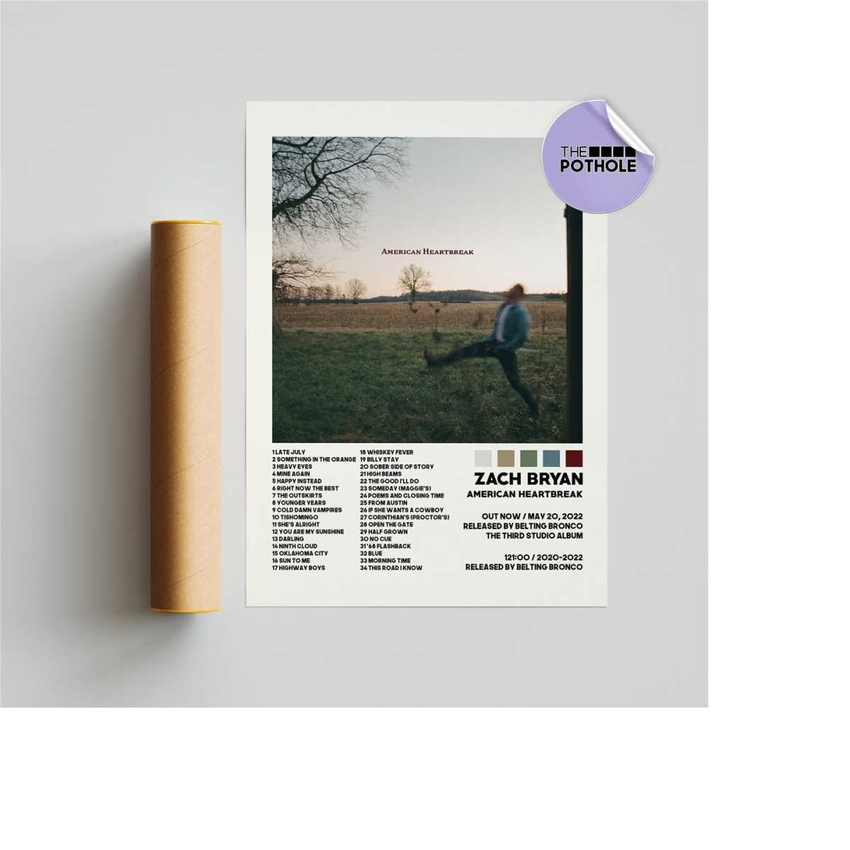 Zach Bryan Posters / American Heartbreak Poster / | Inspire Uplift