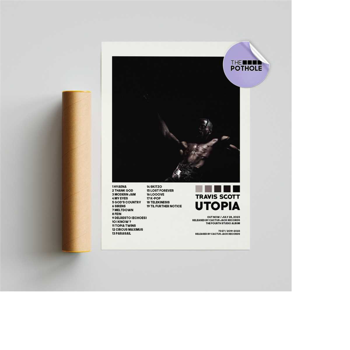 Travis Scott Poster | Utopia Poster | Tracklist - Inspire Uplift