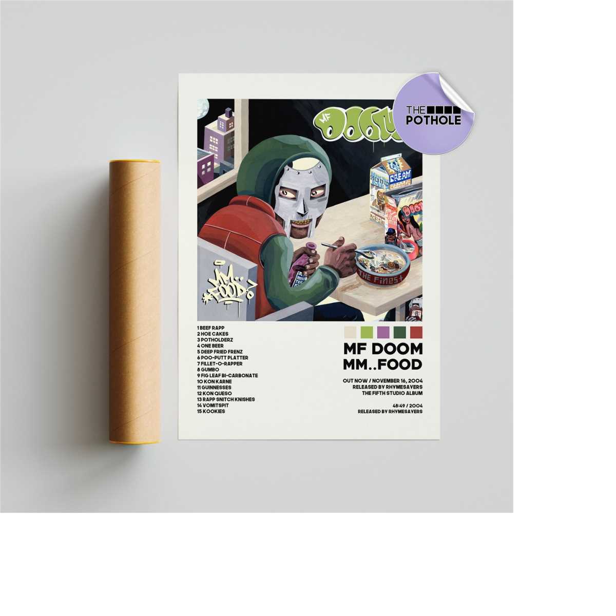 MF DOOM Posters / mm... food Poster, Tracklist - Inspire Uplift