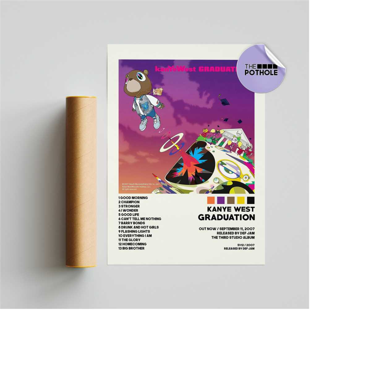 Kanye West Poster / Kanye West Graduation Poster - Inspire Uplift