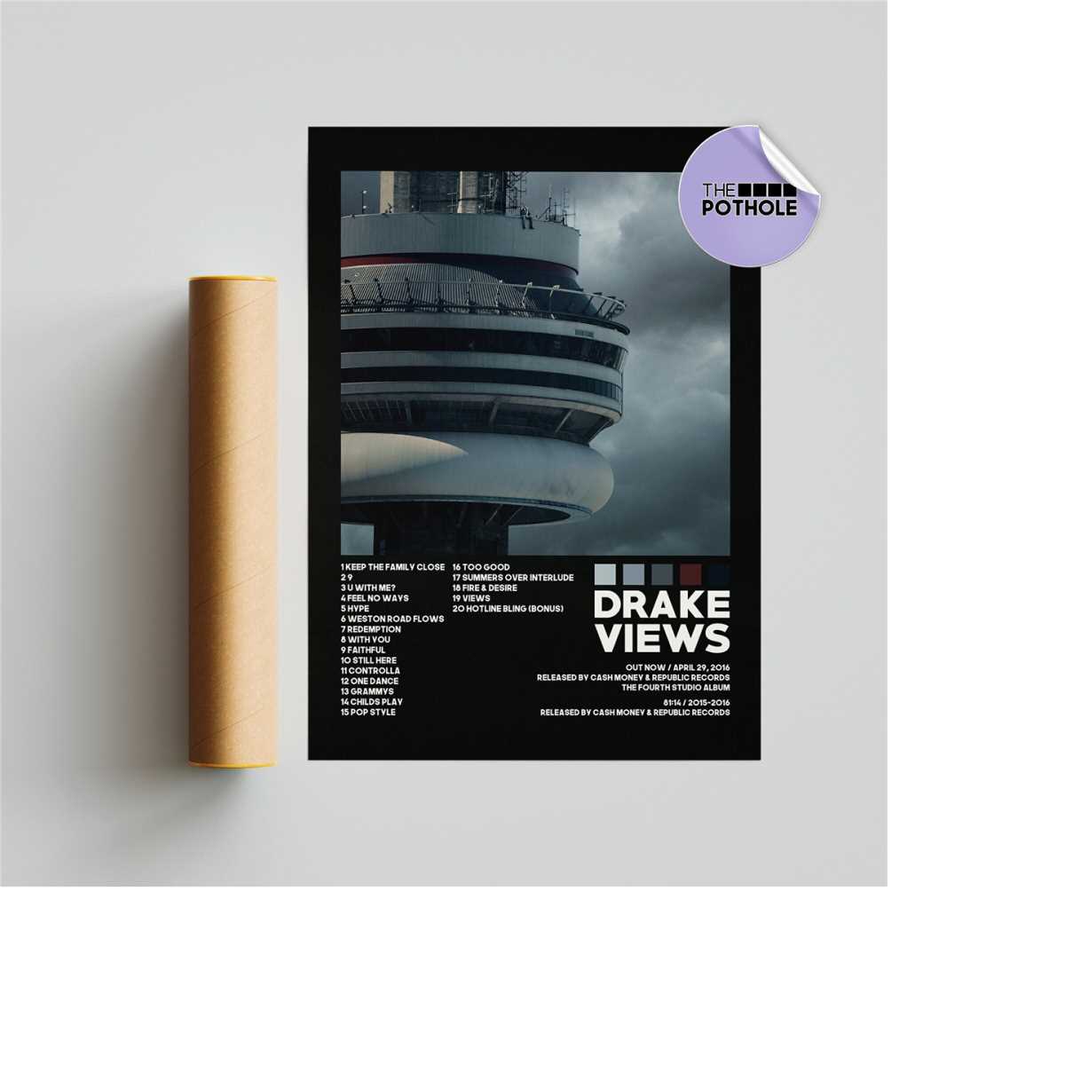 Drake Posters / Views Poster, Album Cover Poster - Inspire Uplift