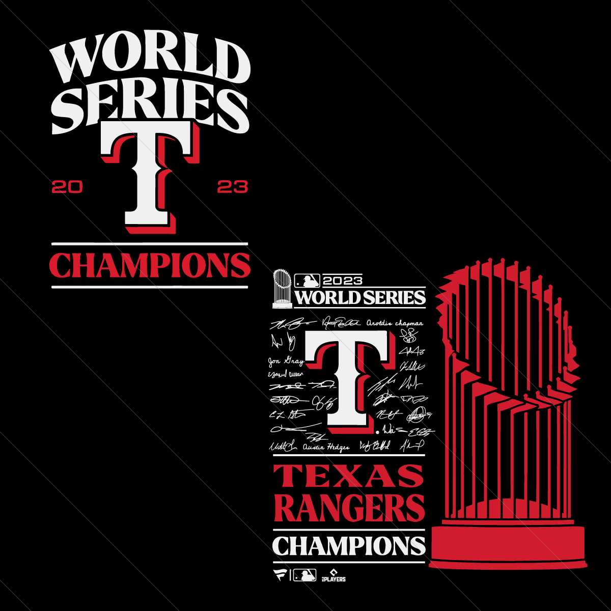 Texas Rangers World Series Champions Signature Roster SVG - Inspire Uplift