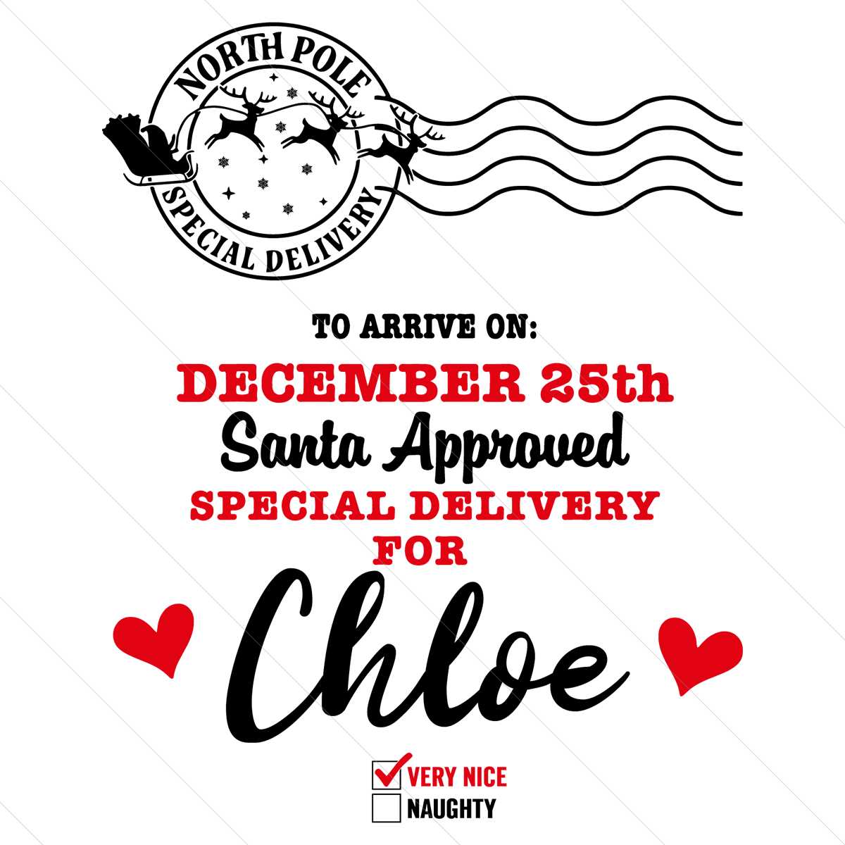 Santa Approved Special Delivery For Chloe Svg, Christmas Svg | Inspire ...