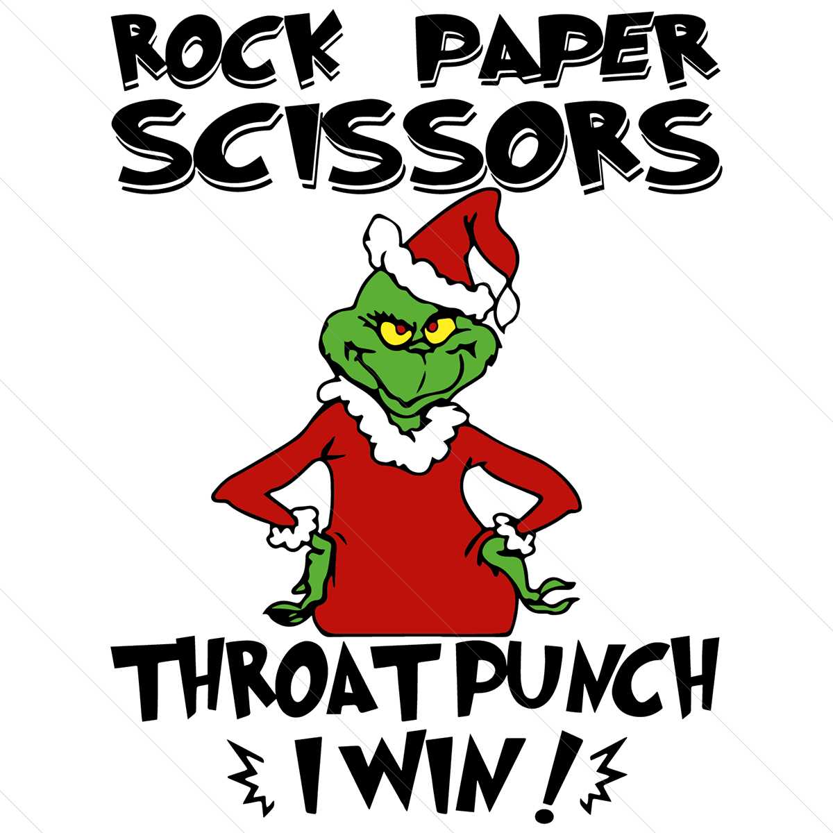 Grinch Rock Paper Scissors Throat Punch I Win Svg, Christmas | Inspire ...
