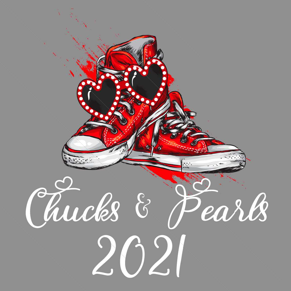 Red Chucks And Peals Sneakers Converse SVG Graphic Designs | Inspire Uplift