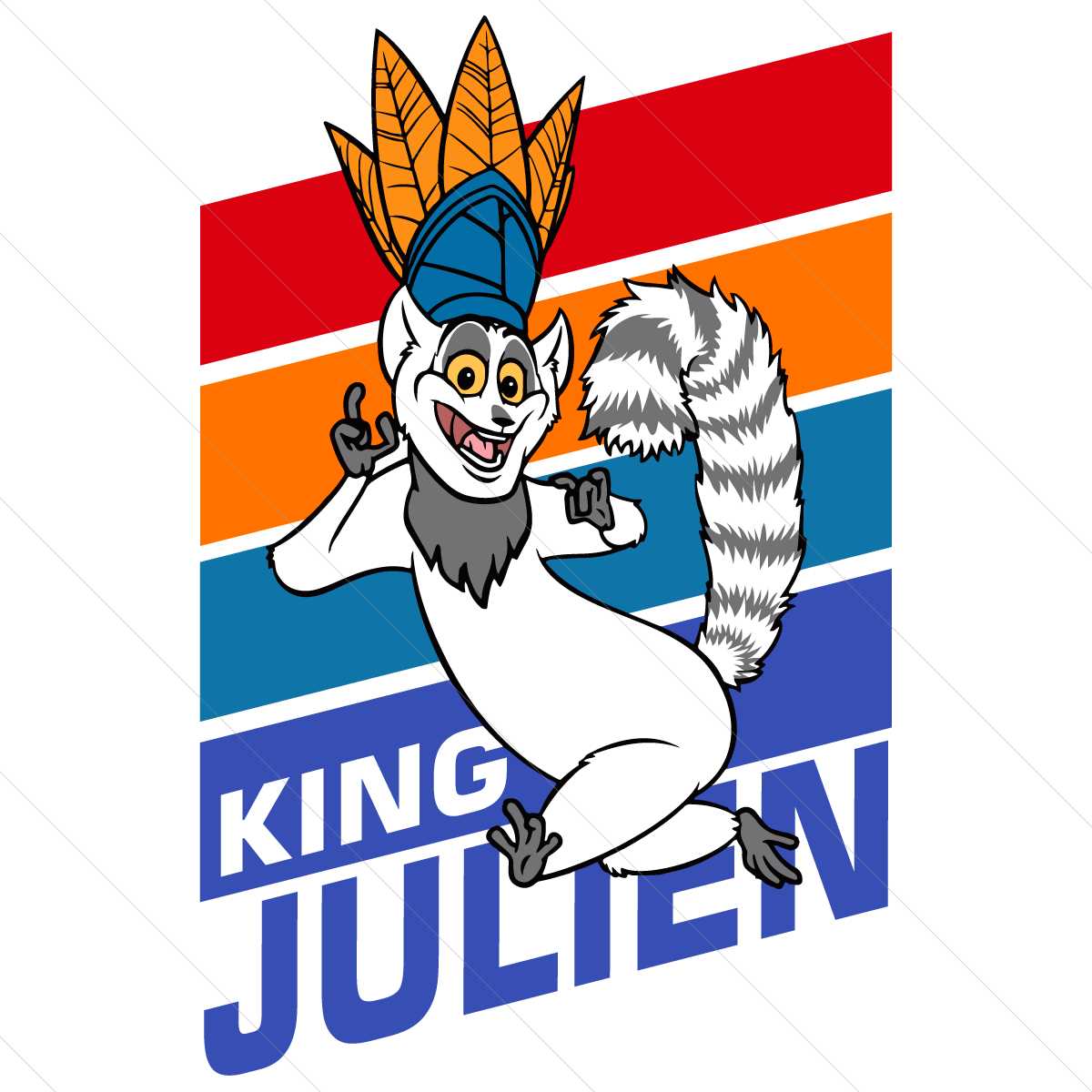 Madagascar King Julien Rey Julien SVG Digital Files | Inspire Uplift