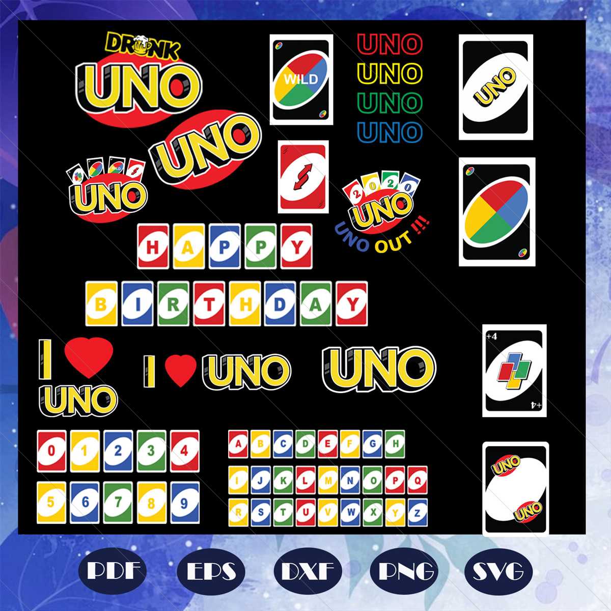Uno card bundle For Silhouette SVG Cutting Files | Inspire Uplift