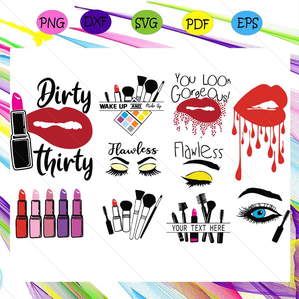 10x Make Up Bundle You Look Gorgeous Svg Files For Silhouett | Inspire ...