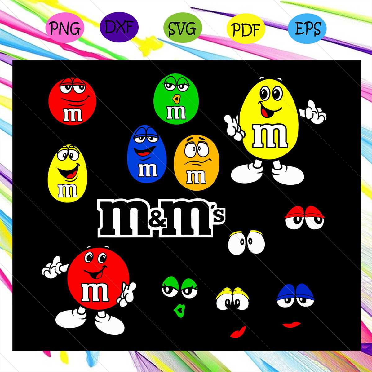 Chocolate Candy M&ms bundle SVG Files For Cricut | Inspire Uplift