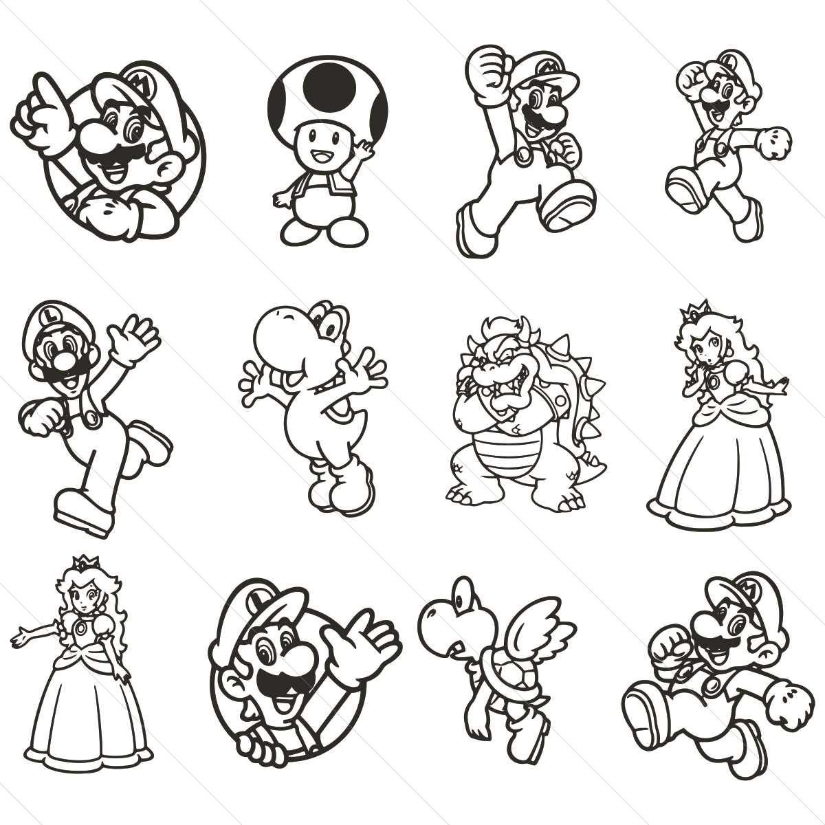 Mario Game Nintendo Super Mario Characters SVG Files for Cri | Inspire ...