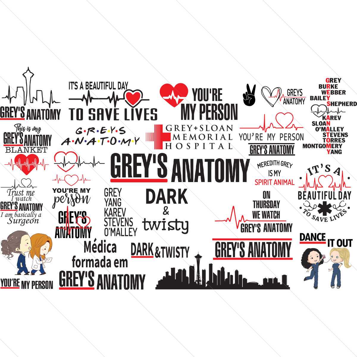 Grey's Anatomy SVG Save Lives Youre My Person Meredith Grey | Inspire ...