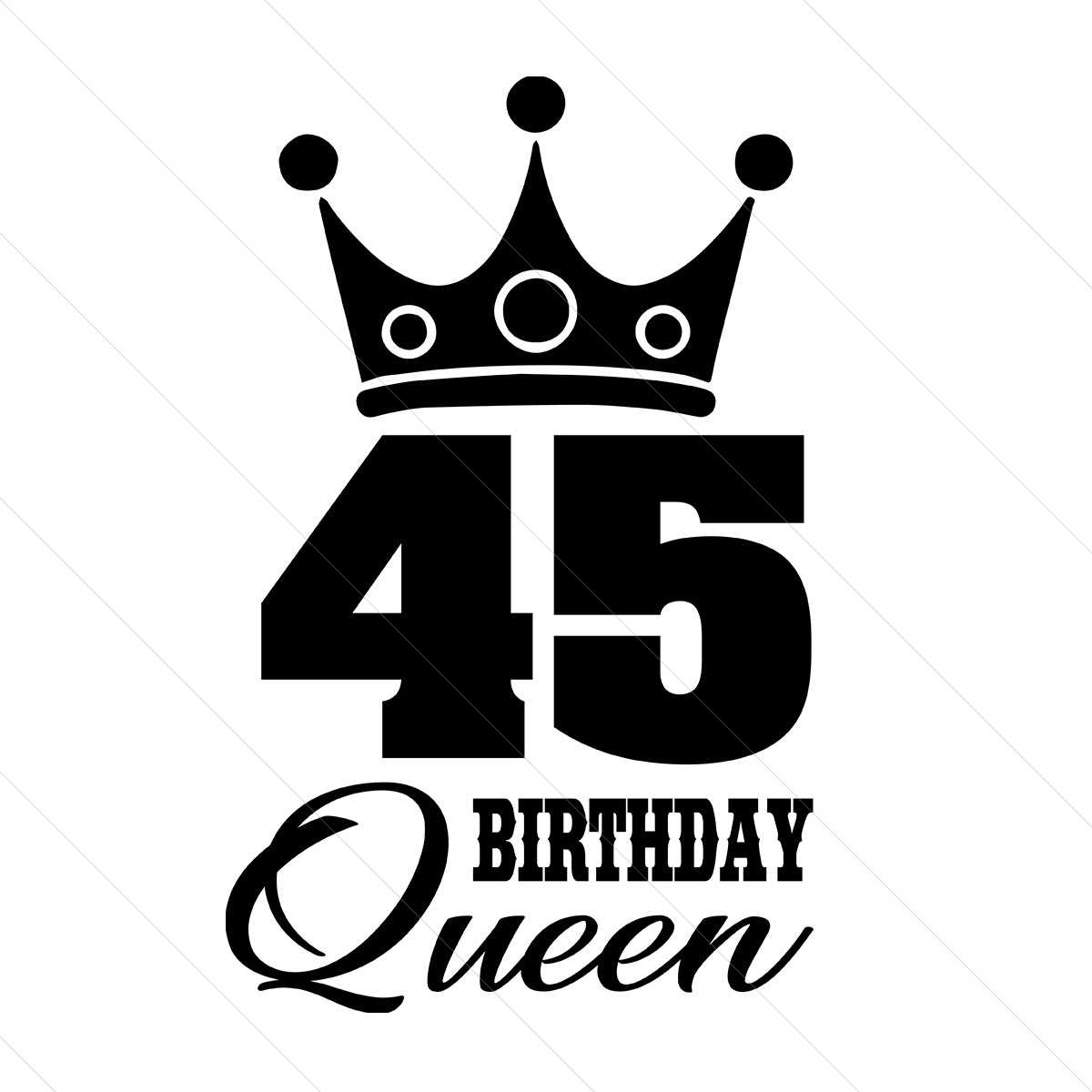 45 Birthday Queen Crown Svg, Birthday Svg, 45th Birthday Svg | Inspire ...