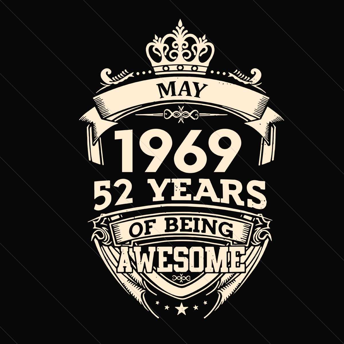 May 1969 52 Years Of Being Awesome Svg, Birthday Svg, Happy | Inspire Uplift