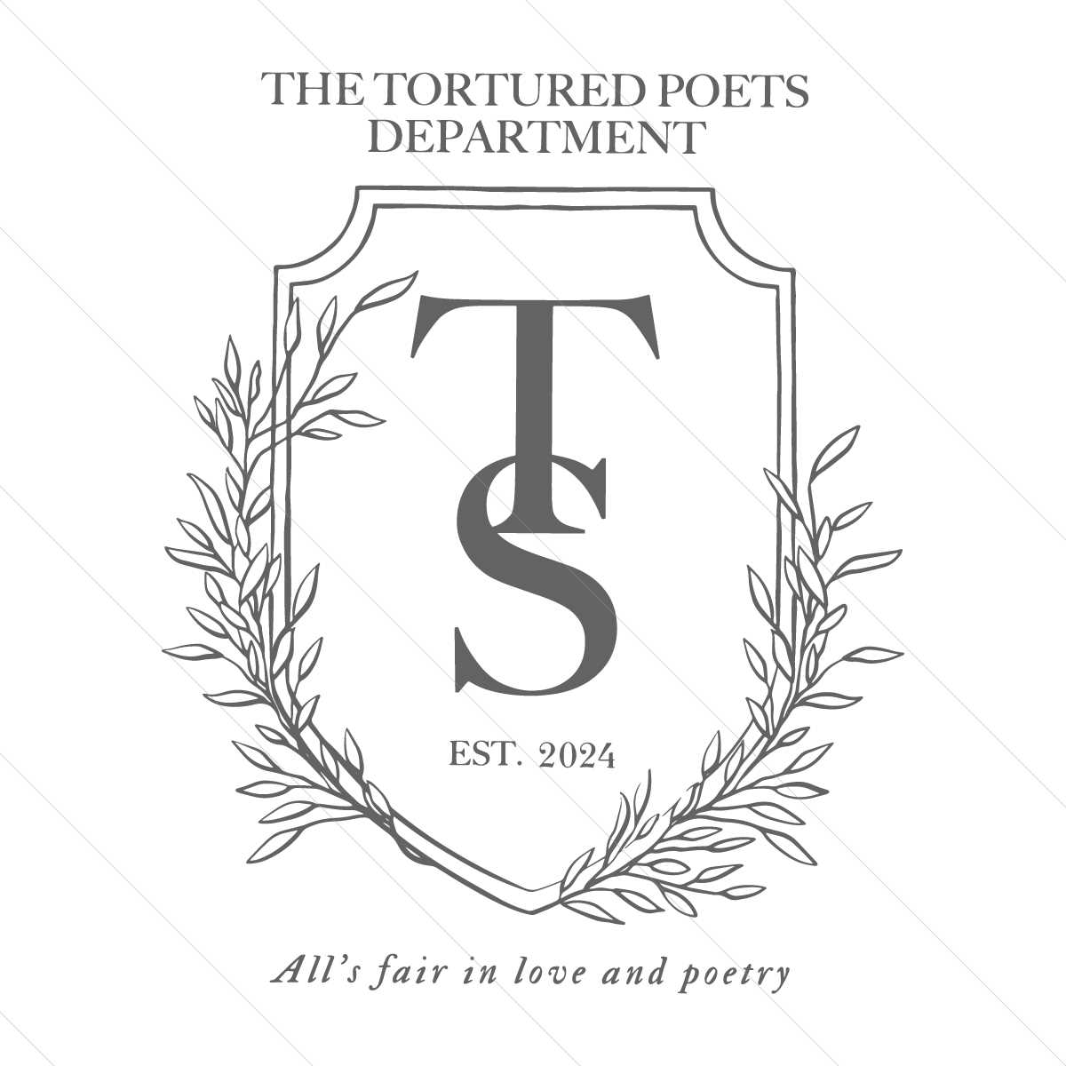 The Tortured Poets Department Emblem Crest SVG File Design | Inspire Uplift
