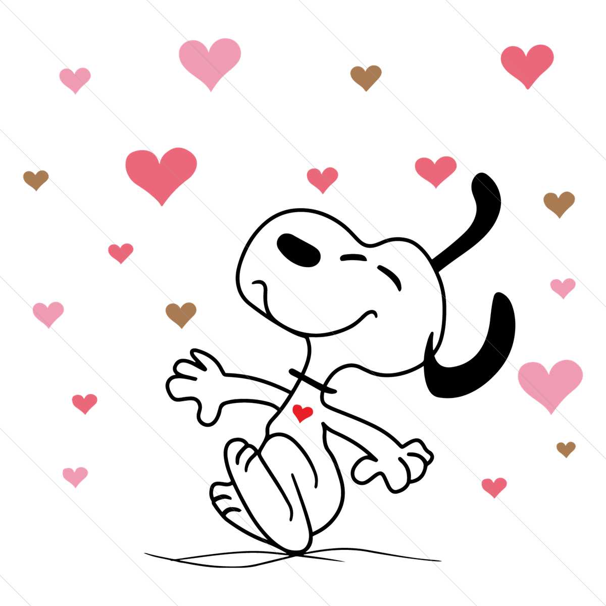 Cute Snoopy Valentine Love Hearts SVG File Design - Inspire Uplift