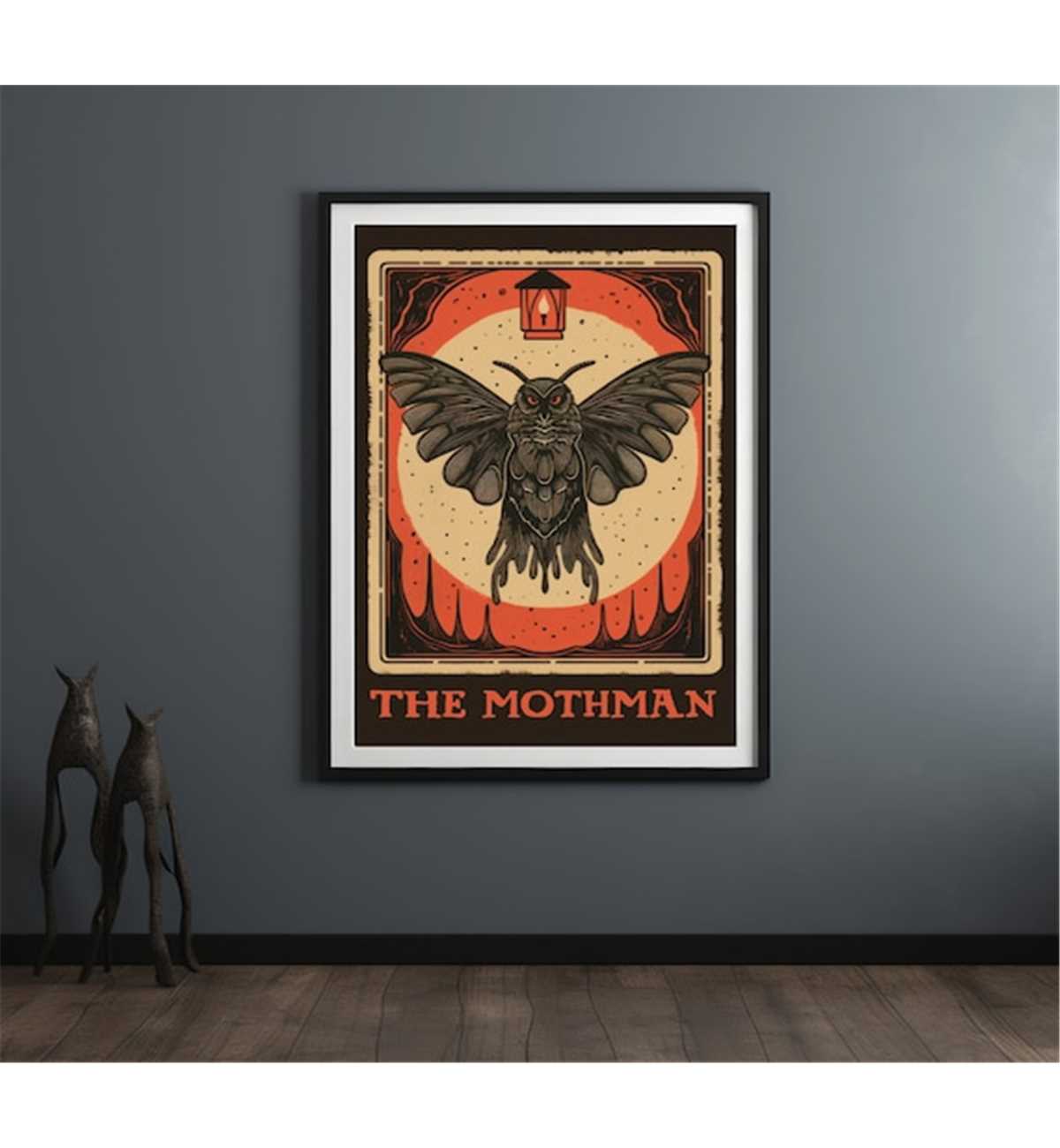 Mothman Tarot Card Art Print, Matte Vertical Posters, | Inspire Uplift