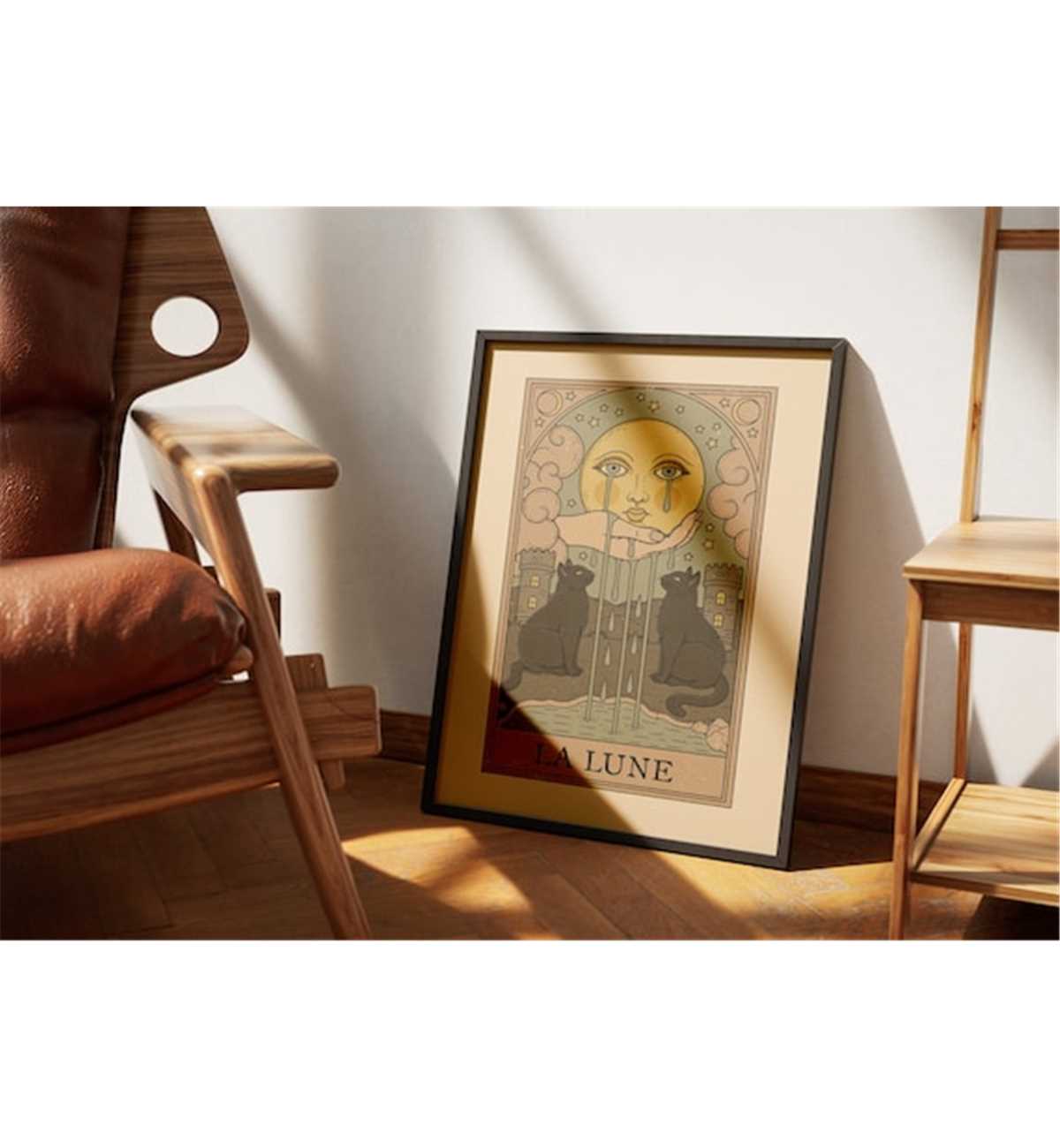 La Lune,Cats Tarot Posters | Cat-Themed Tarot Card | Inspire Uplift