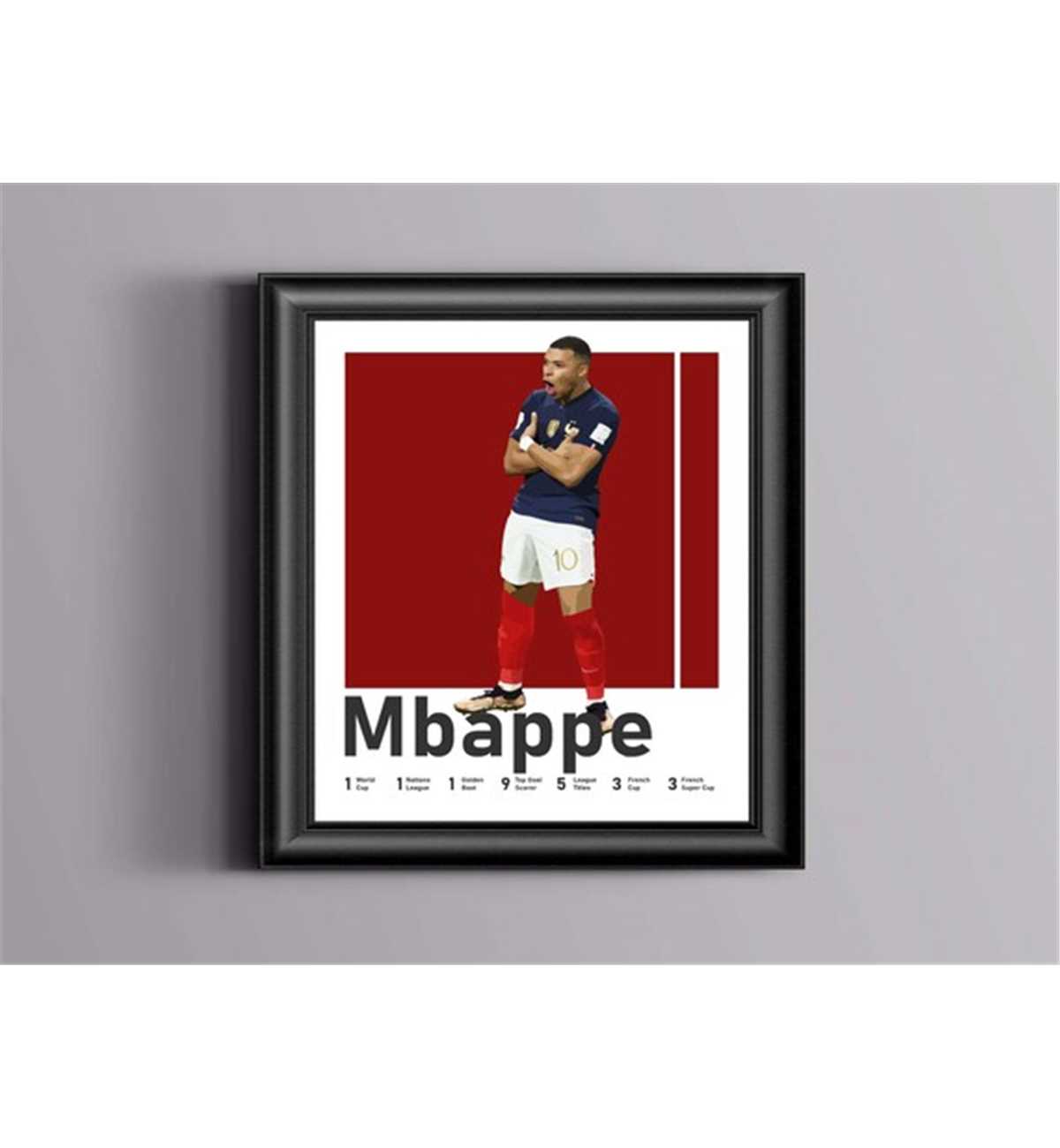 Printable Kylian Mbappe Poster with Soccer Titles, France | Inspire Uplift