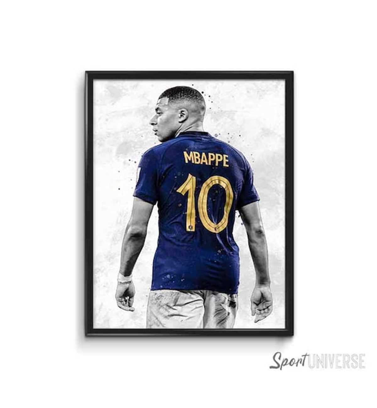 Kylian Mbappe poster Mbappe print France kit art | Inspire Uplift