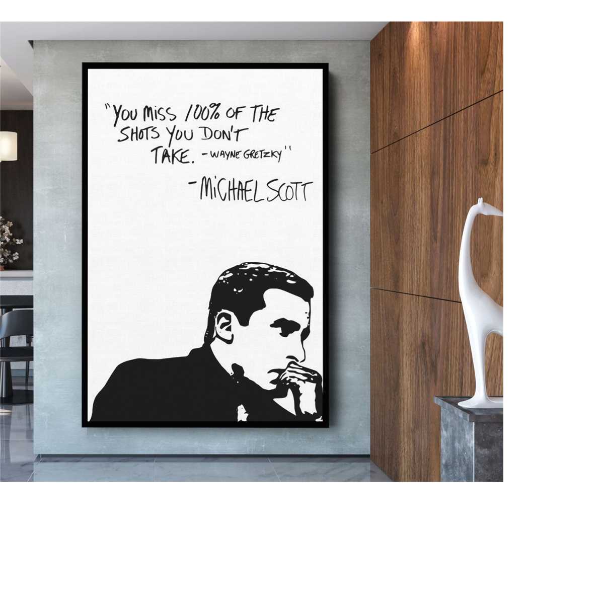 Michael Scott Wayne Gretzky Canvas Art Print, The Office TV | Inspire ...