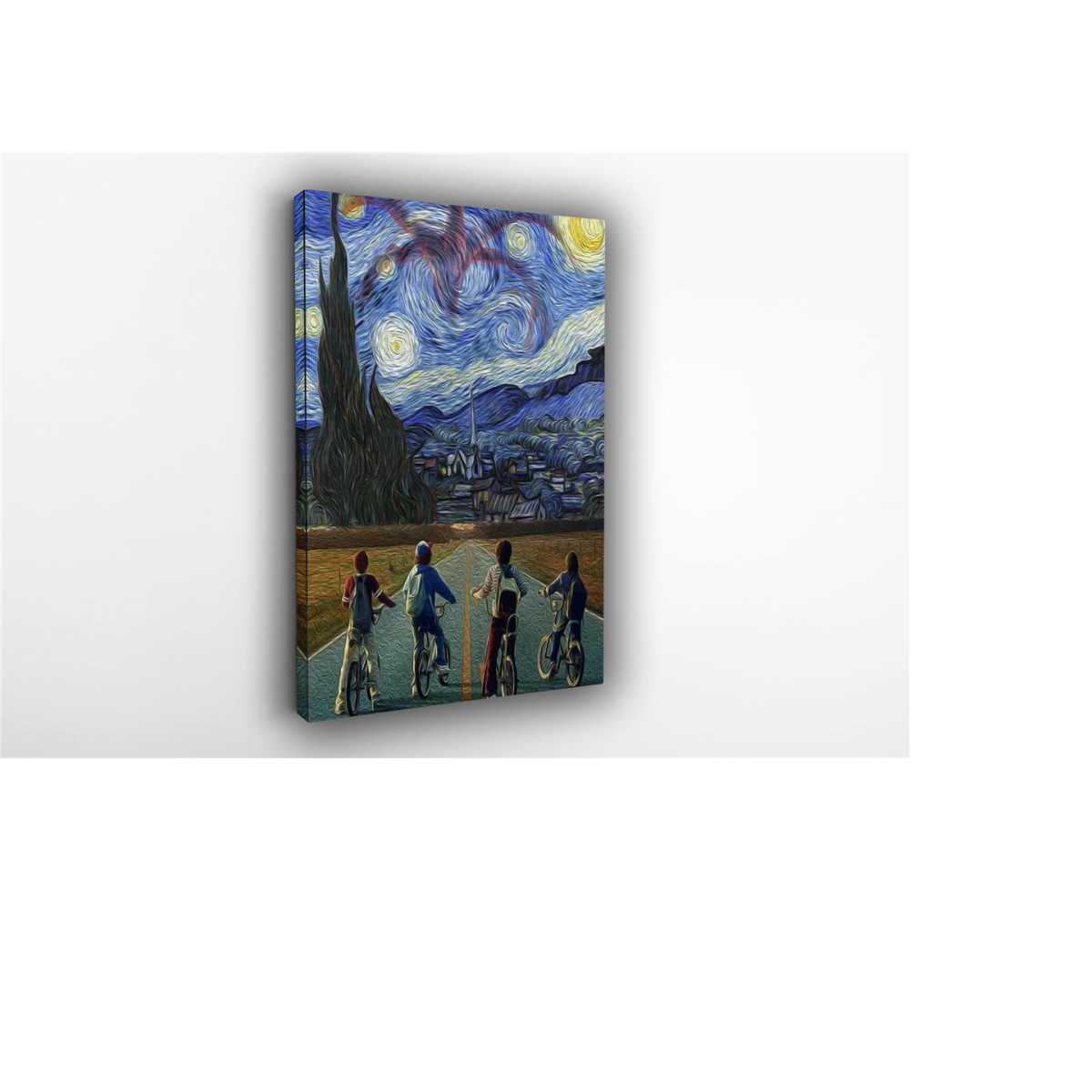 Stranger Things Poster Van Gogh Starry Night Print | Canvas | Inspire ...