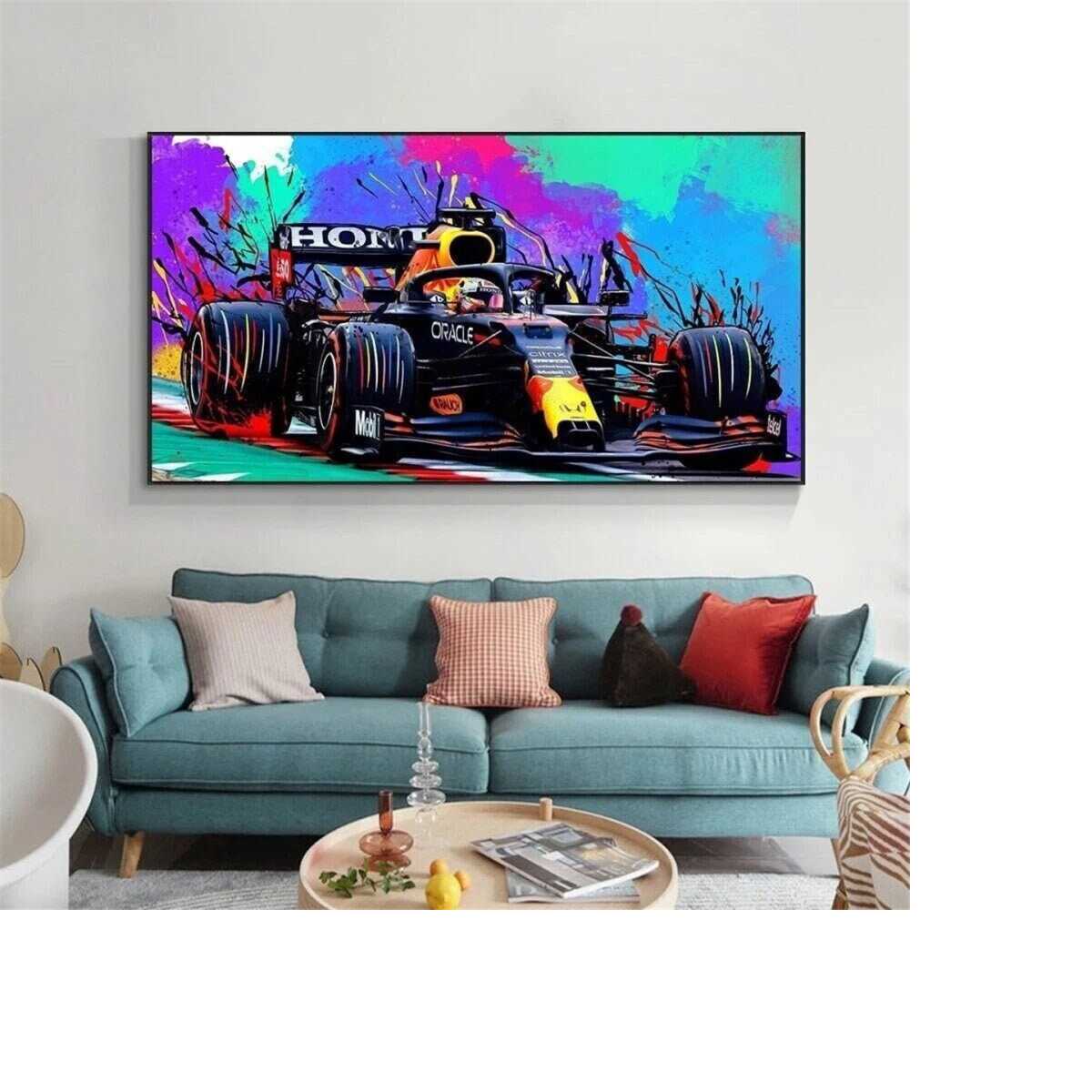 Racing Legacy: F1 Formula World Champion Max Abstract Canvas | Inspire ...