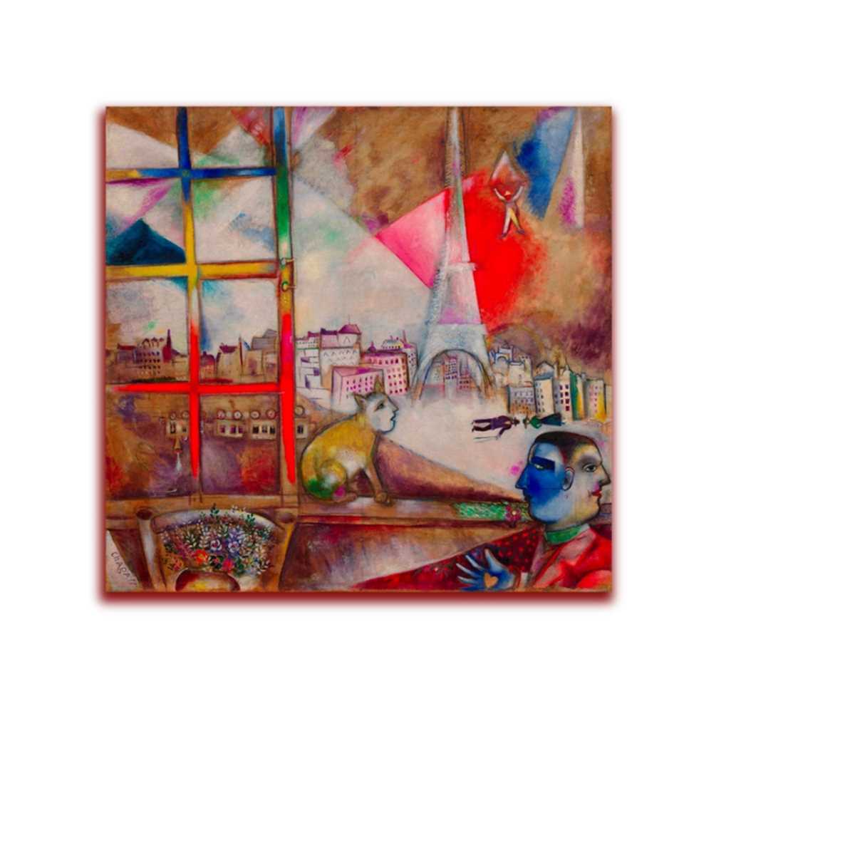 Paris Through the Window by Marc Chagall Cubist Artwork Repr | Inspire ...