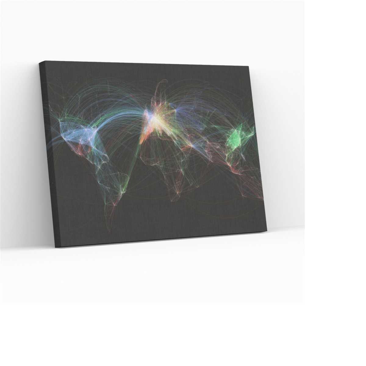 Flight Routes World Map Air Traffic Patterns Aviation Blue W | Inspire ...