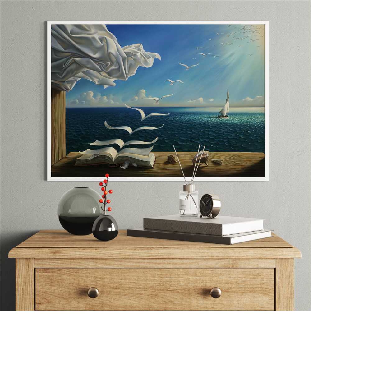 Salvador Dali - Book to Birds, Reproduction Canvas Home Deco | Inspire Uplift