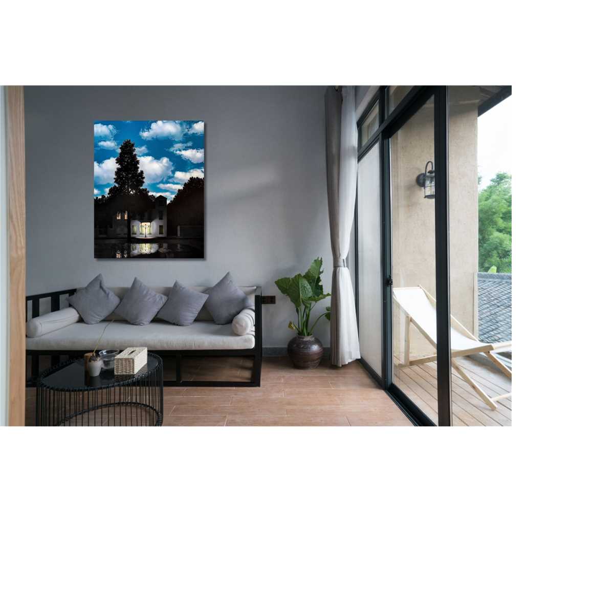 Ren Magritte Night Sky House , Rene Magritte Canvas Wall Art - Inspire ...