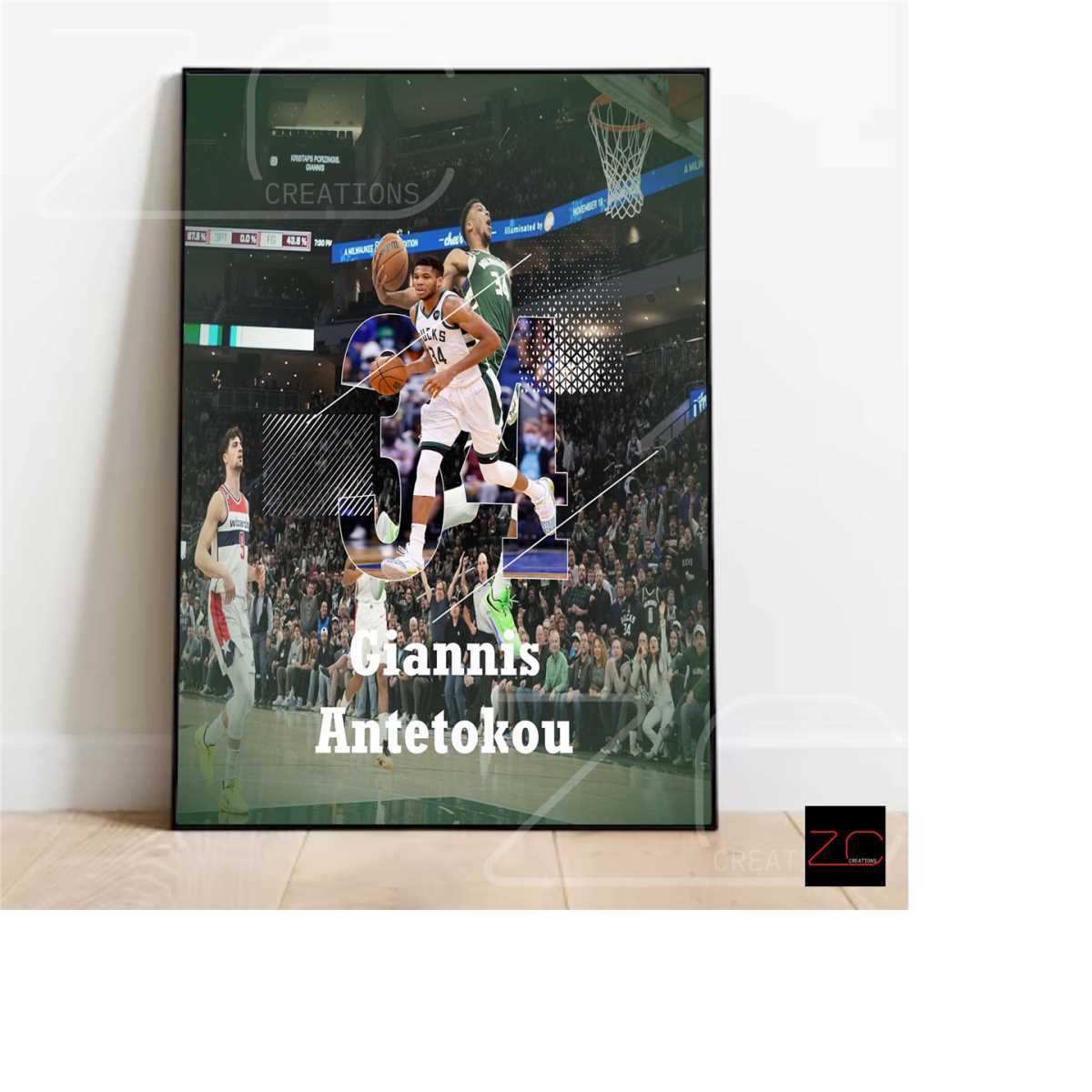 Giannis Antetokounmpo Milwaukee Bucks 34 poster – a must-hav | Inspire ...