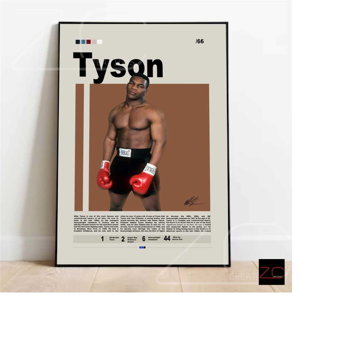 Mike Tyson Boxing Poster, Sports Poster, Boxing Wall Decor, - Inspire ...