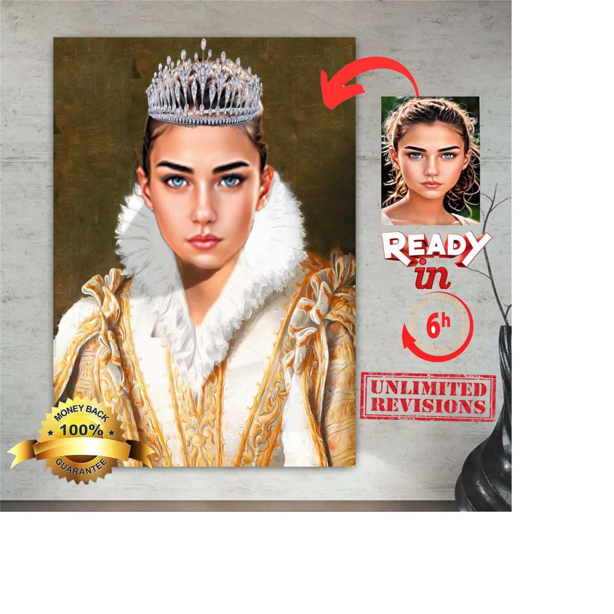 Customize The Royal Queen Family Portrait, Royal Portrait, F - Inspire ...