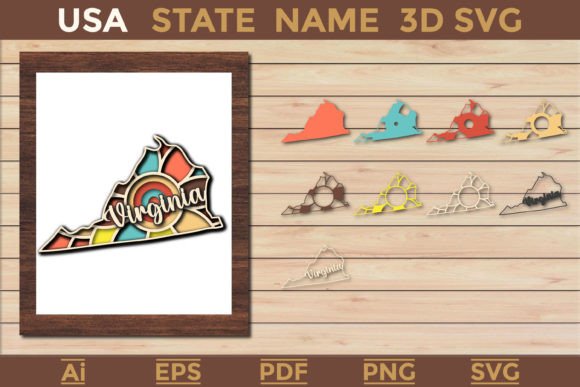 Virginia USA State 3d SVG Paper Cut | Inspire Uplift