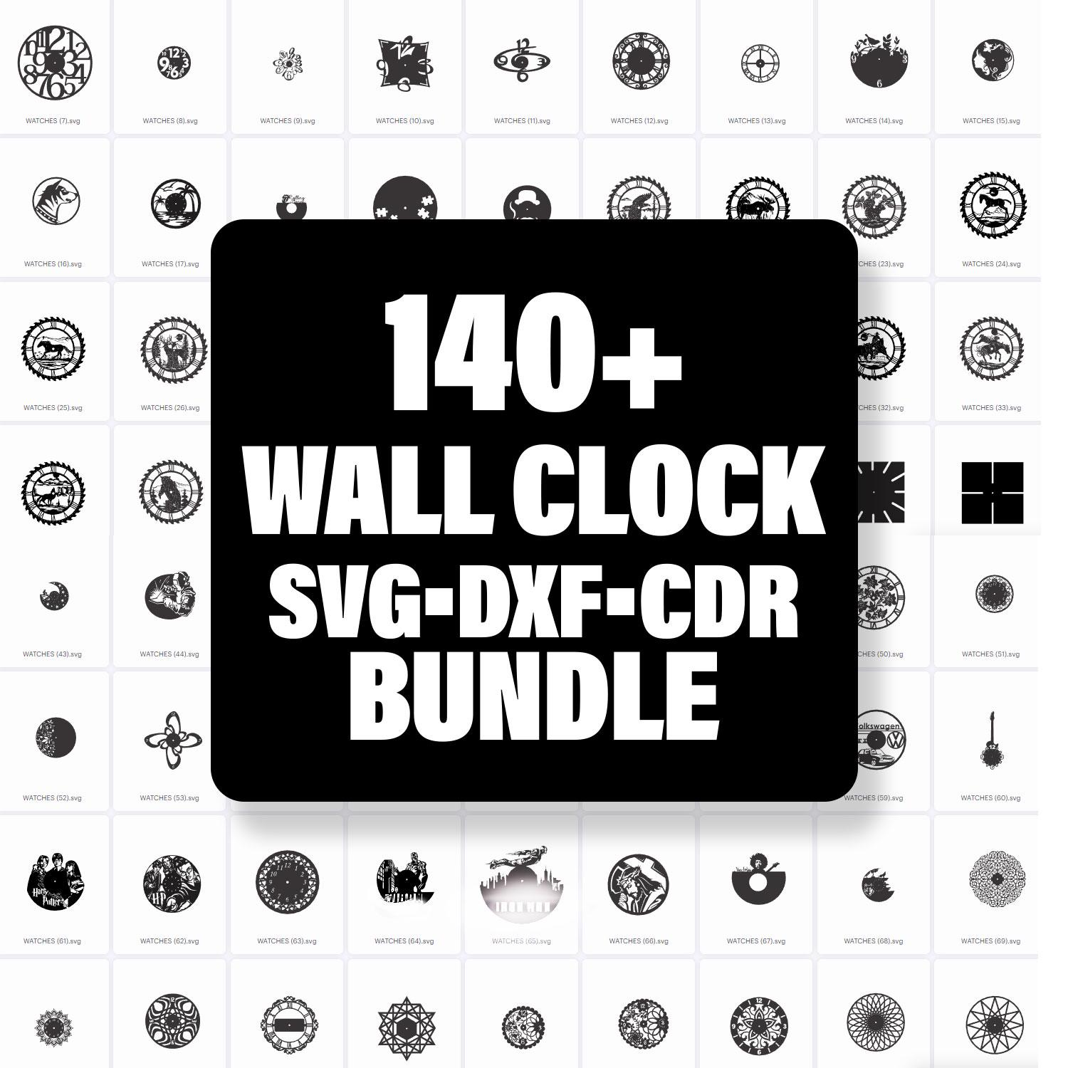 140+ Wall Clock Svg Dxf CDR Bundle, Wall Clock laser cut svg | Inspire ...