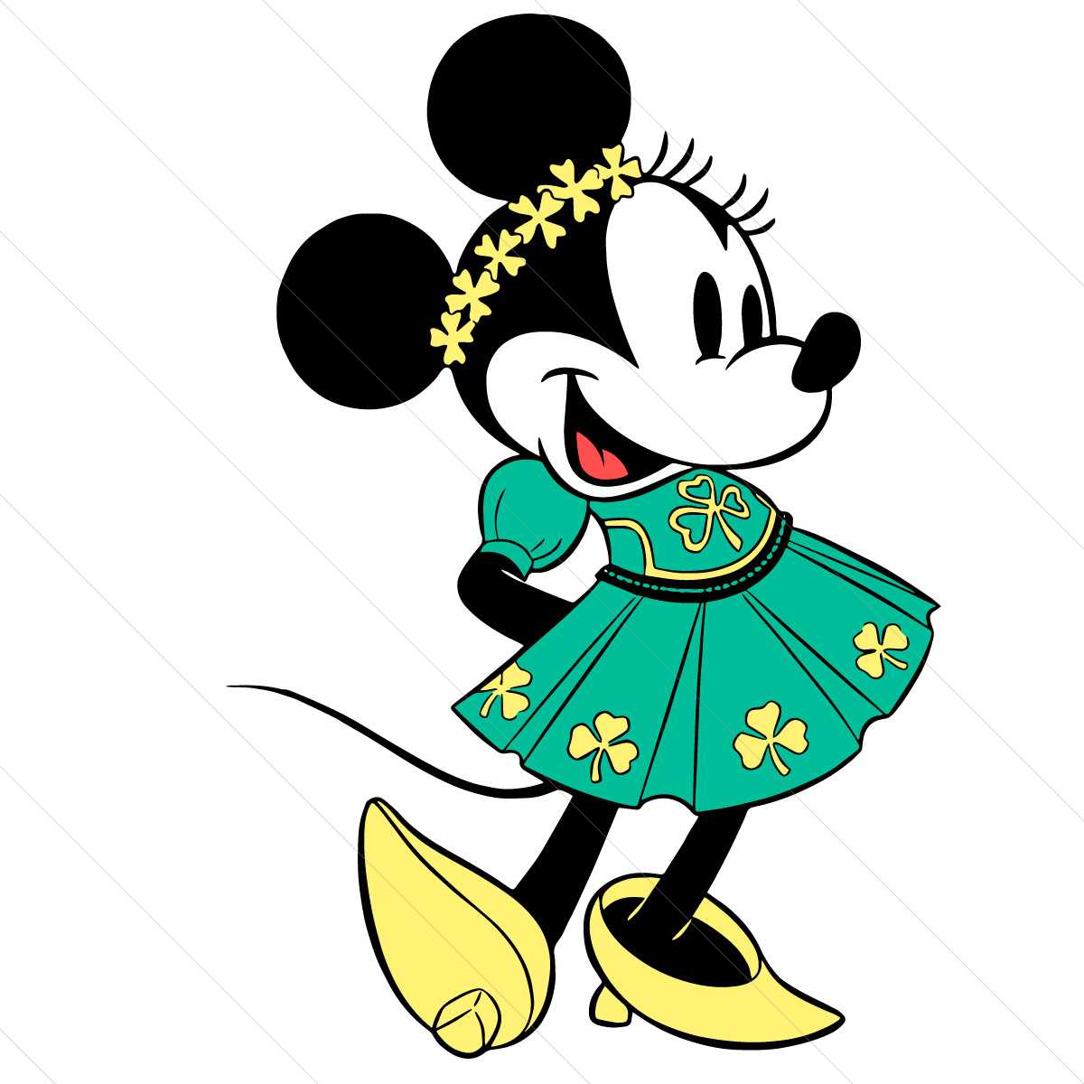 Minnie Mouse Wearing Shamrock Dress Svg, Patrick Svg, Shamro | Inspire ...
