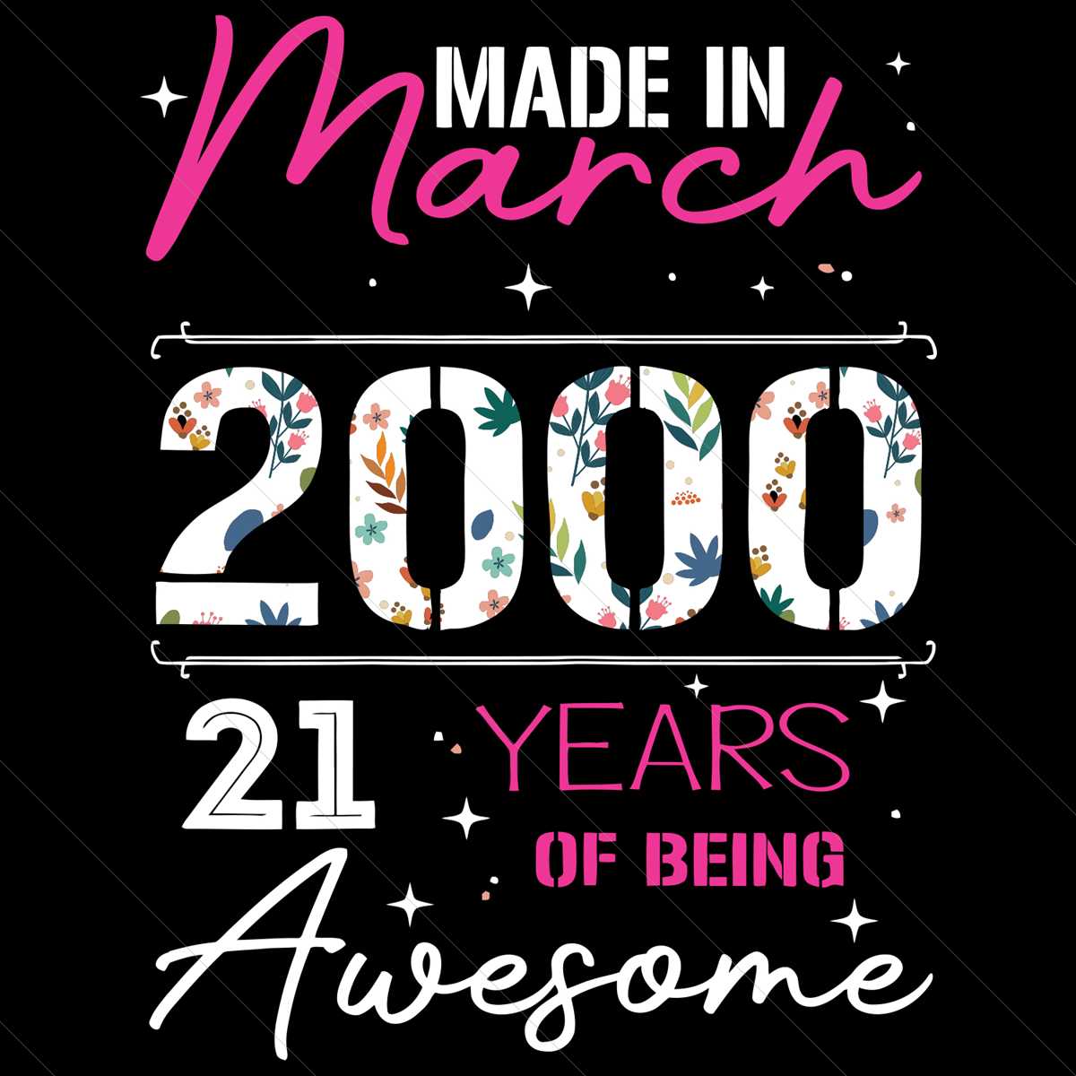 Made In March 2000 21 Years Of Being Awesome Svg, Birthday S | Inspire ...
