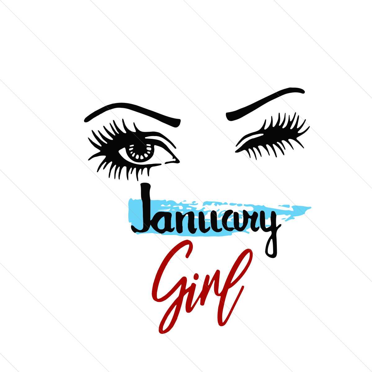 January Girl Face Svg, Birthday Svg, Girl Eyes Svg, January - Inspire ...