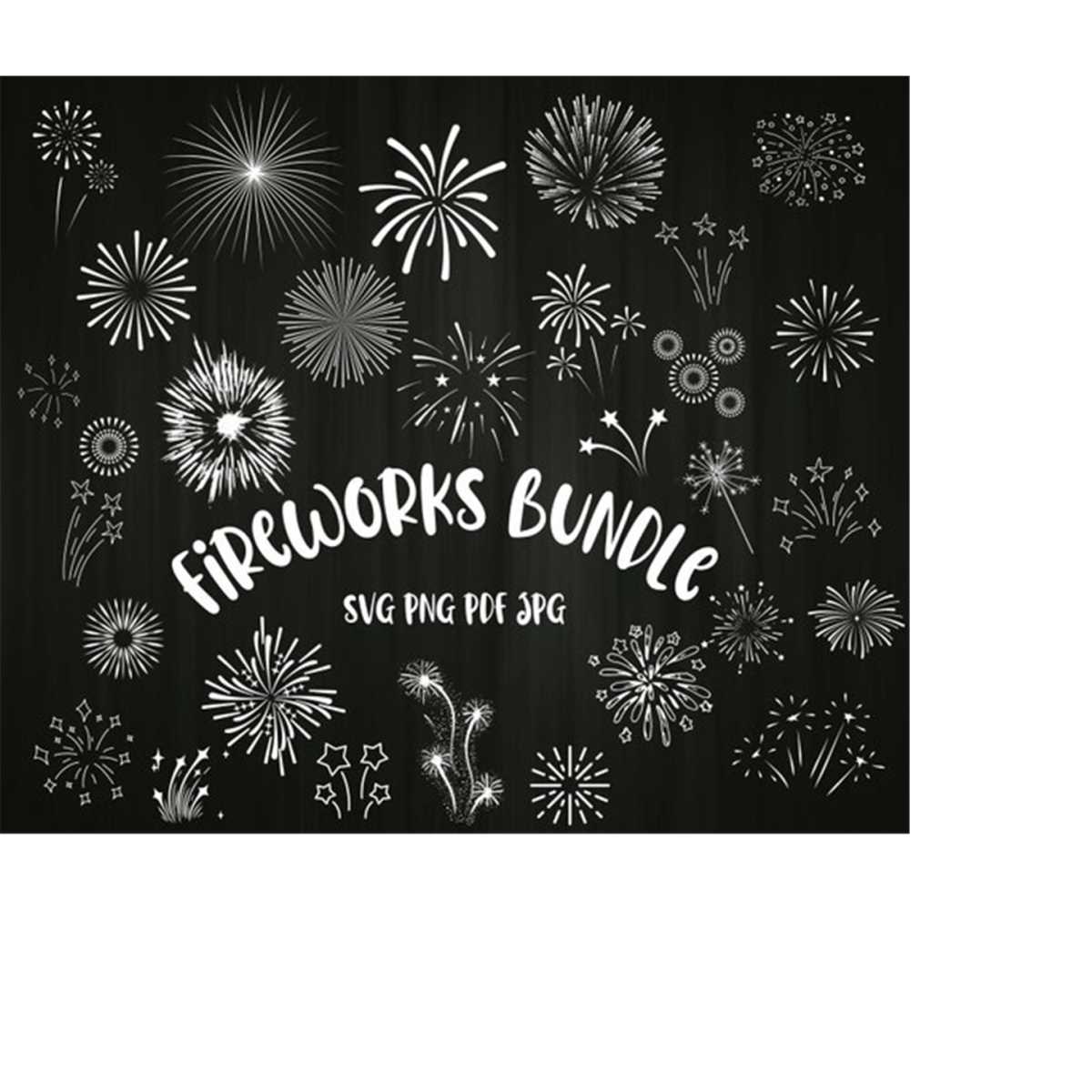 Christmas Fireworks SVG bundle, New year svg, silhouette, 4 | Inspire ...