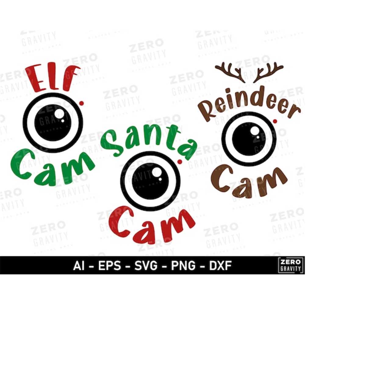 Santa Cam, Elf Cam and Reindeer Cam Svg for Christmas, Santa | Inspire ...